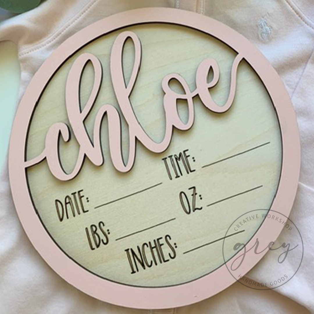 Custom Engraved Wood Baby Name Stats Sign With Stand /newborn Photo ...