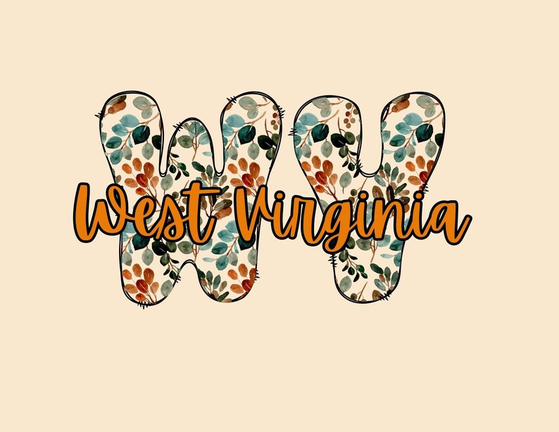 West Virginia, WV Digital Design, West Virginia Image, WV WV Dtf, West ...