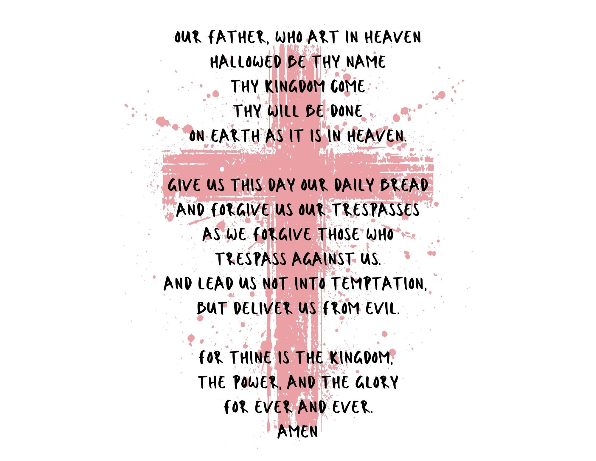 The Lords Prayer PNG, Our Father Png, Religious PNG, Cross PNG, - Dtf ...