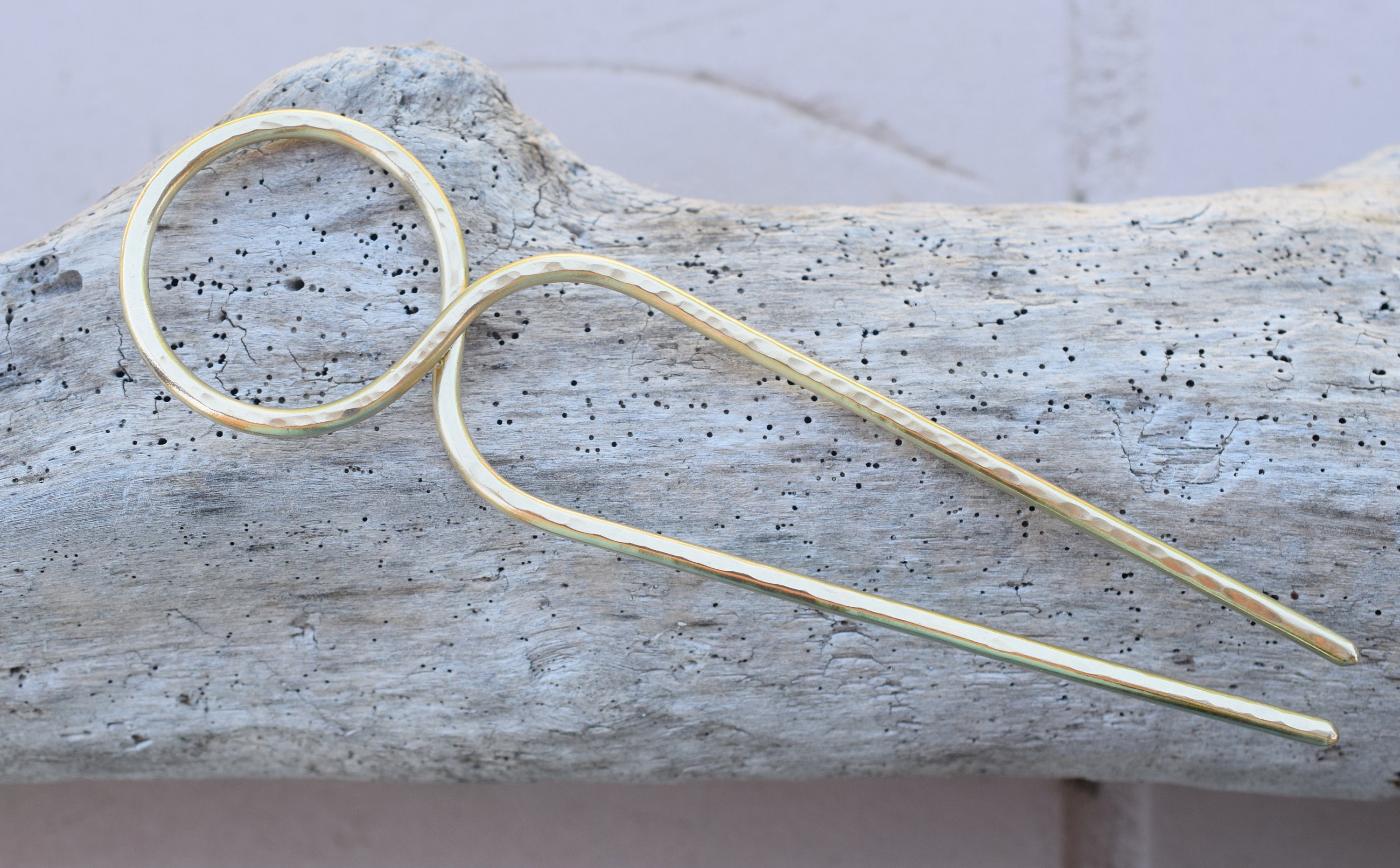 Brass Circle Hair Pin Loop Hair Stick - Etsy