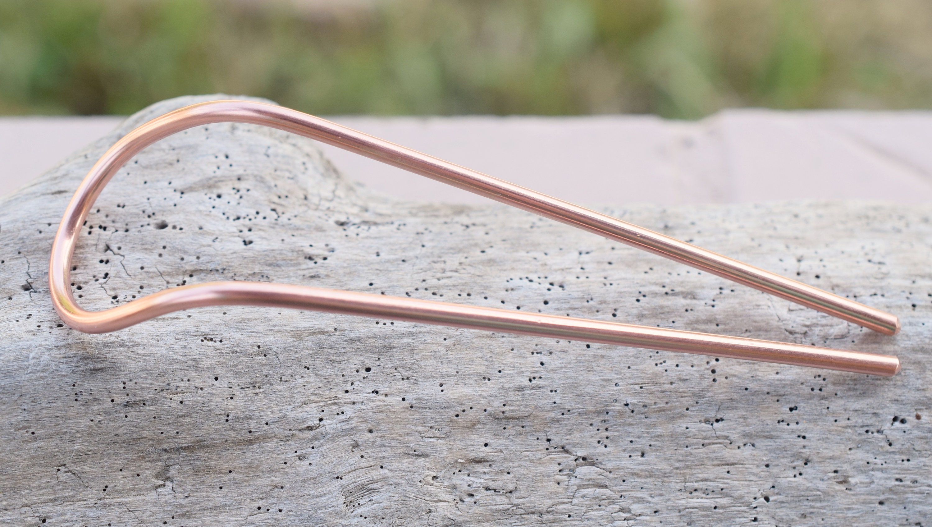 Curved copper hair pin copper hair pin hair jewelry | Etsy