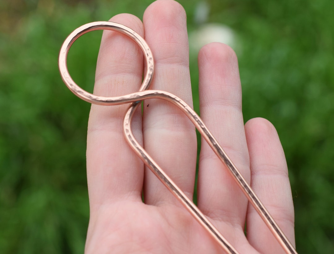 Copper Circle Hair Pin , Rose Gold Hair Jewelry - Etsy