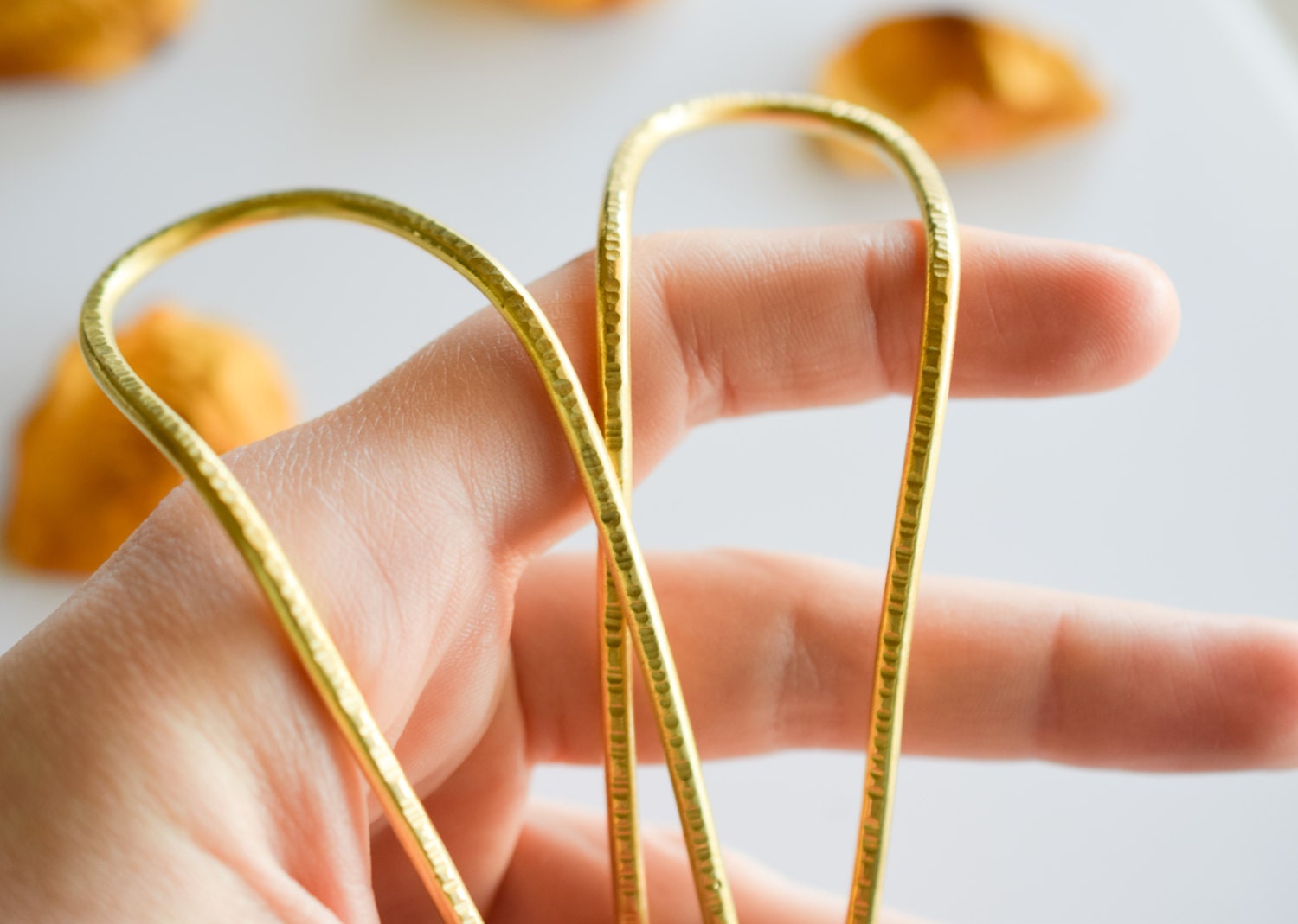 Curved Brass Hair Pin - Etsy