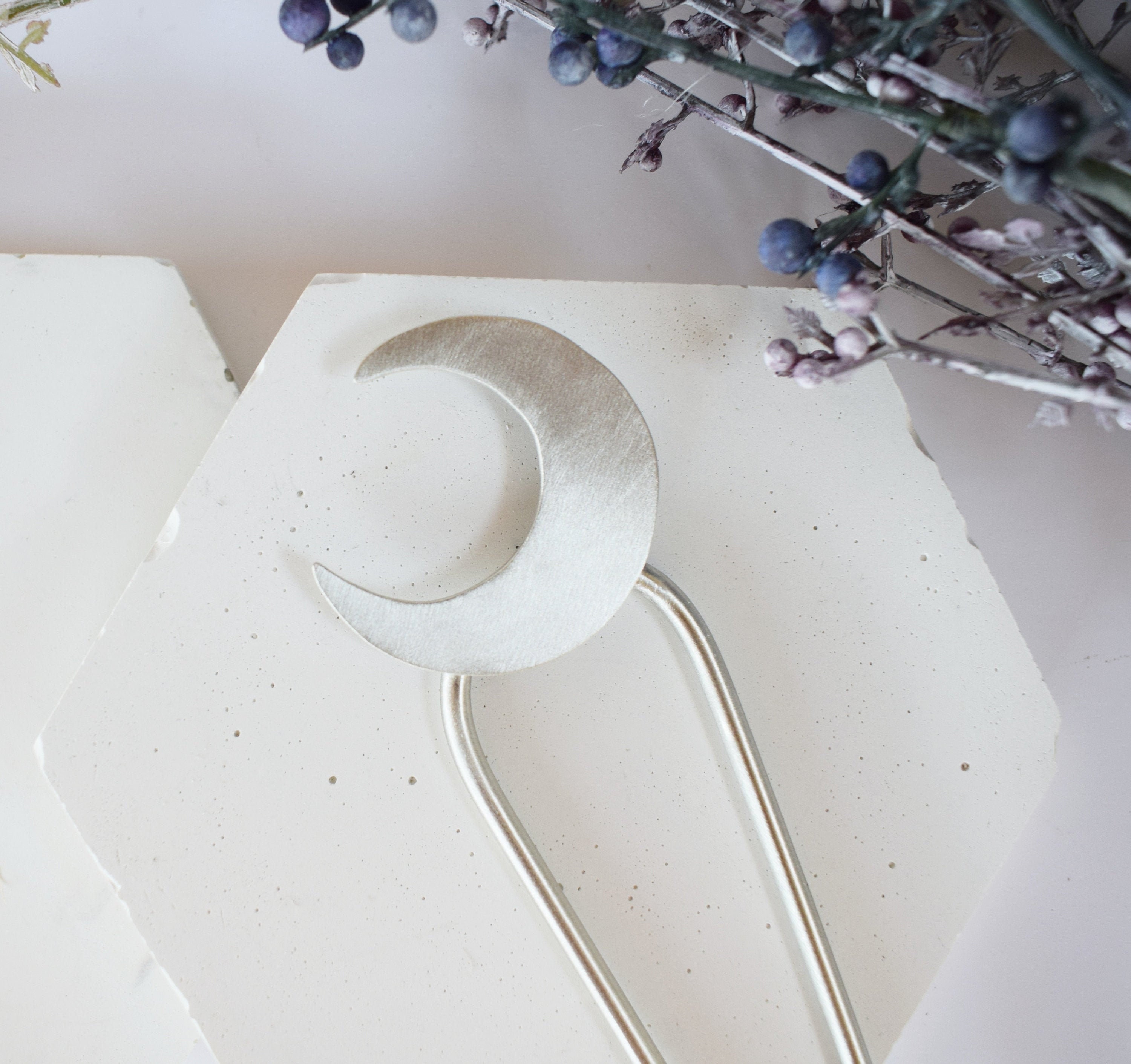 Crescent Moon Silver Hair Pin - Etsy