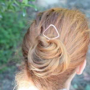 Triangle Copper Hair Pin, Rose Gold Hair Jewelry - Etsy