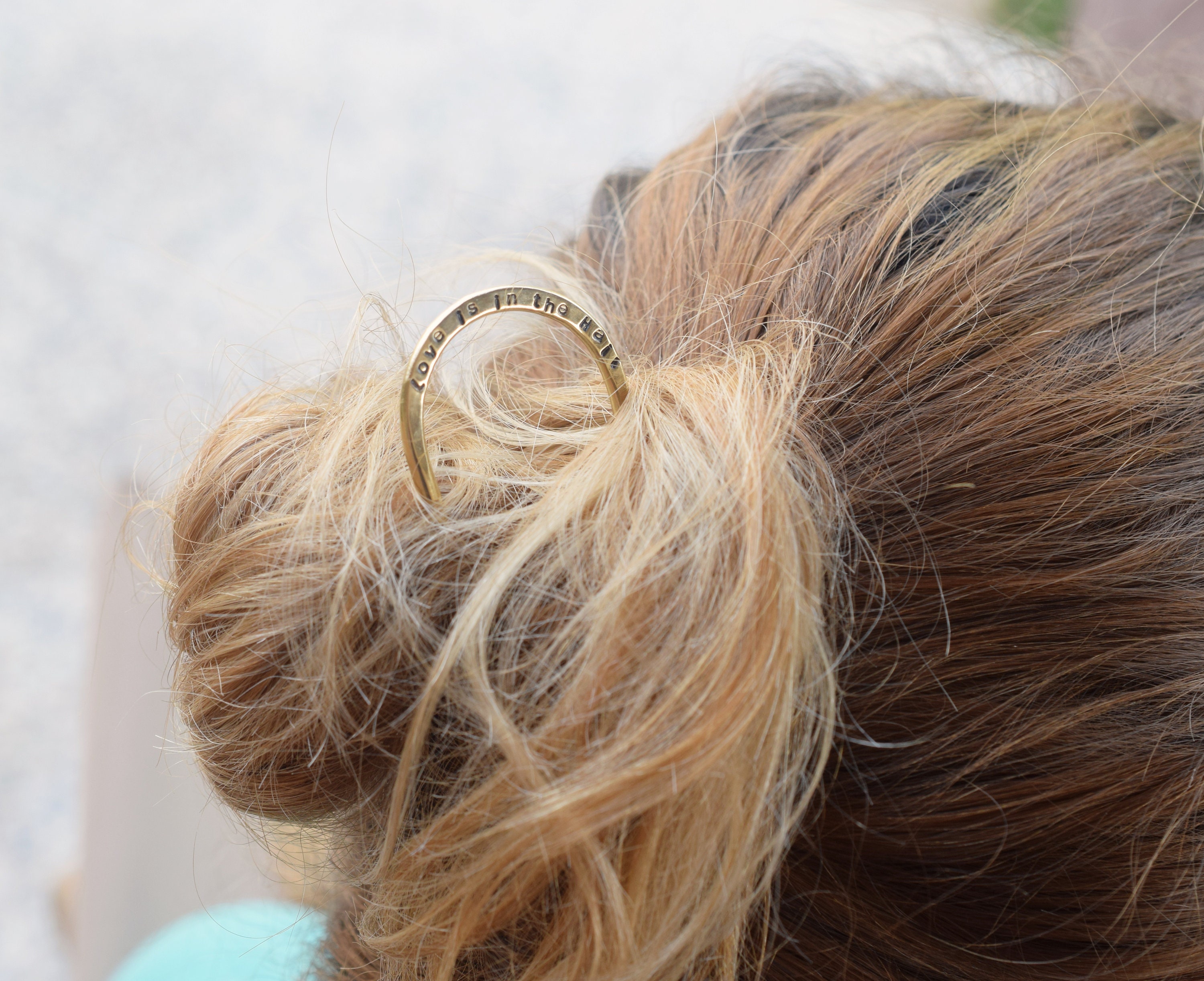 Personalized brass hair pin | Etsy