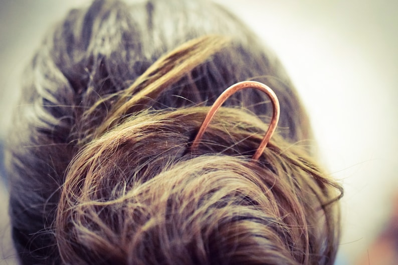 Hammered Copper Hair Pin | Etsy