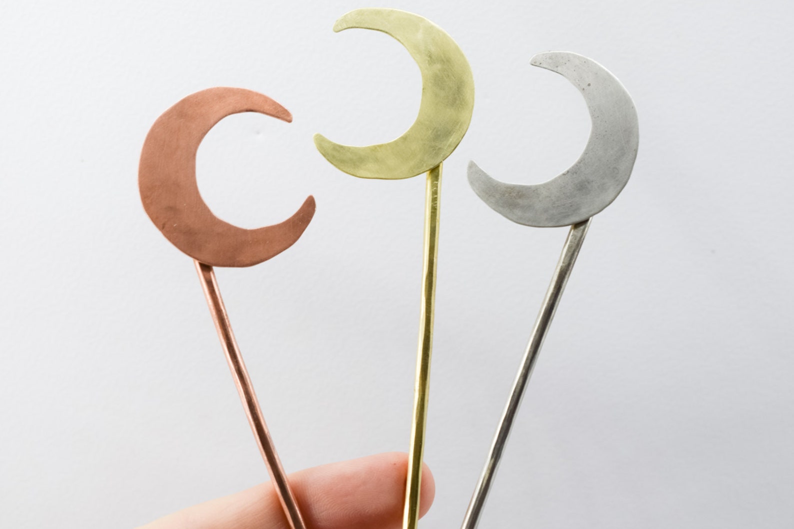 Silver Crescent Moon Hair Pin - Etsy