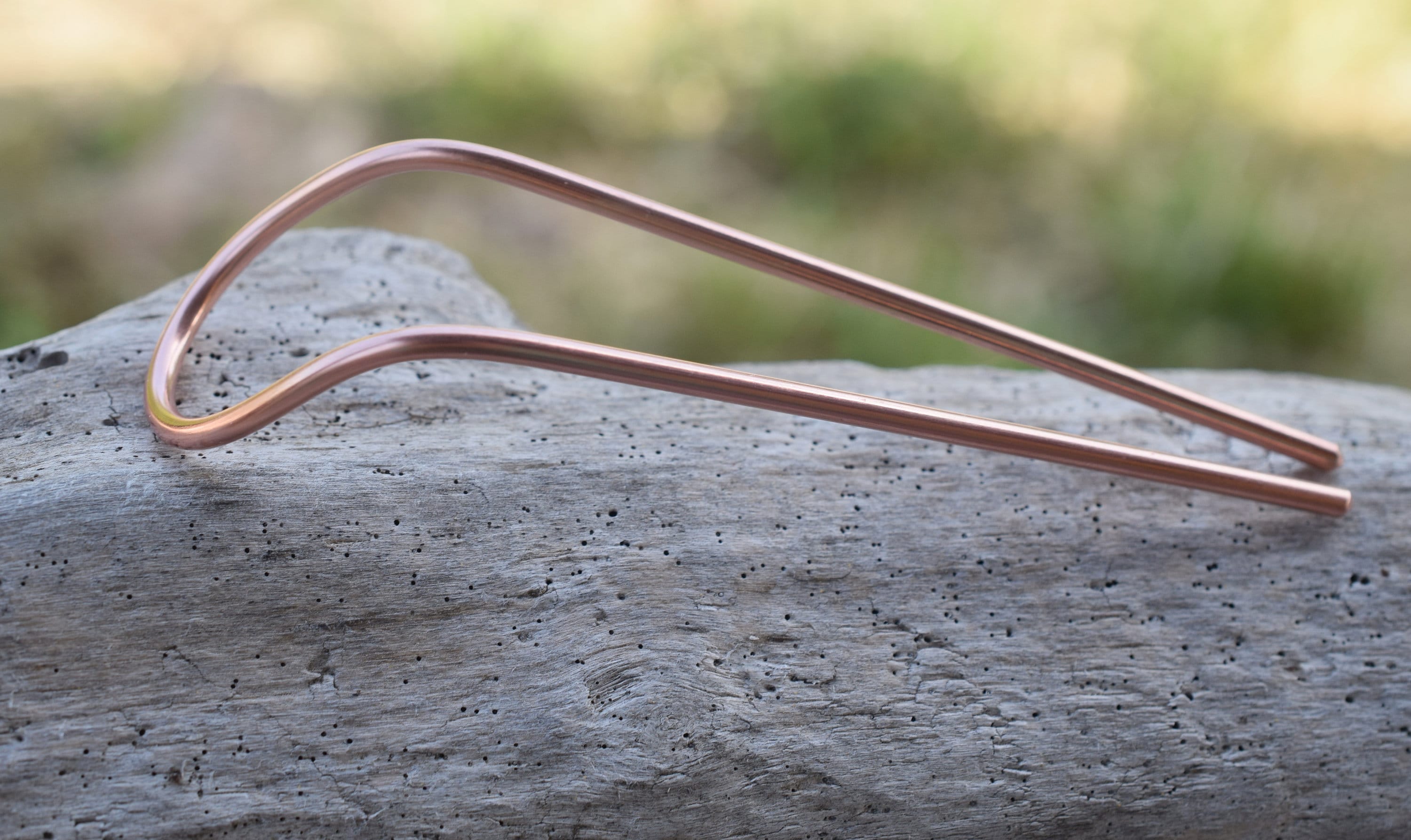 Curved copper hair pin copper hair pin hair jewelry | Etsy