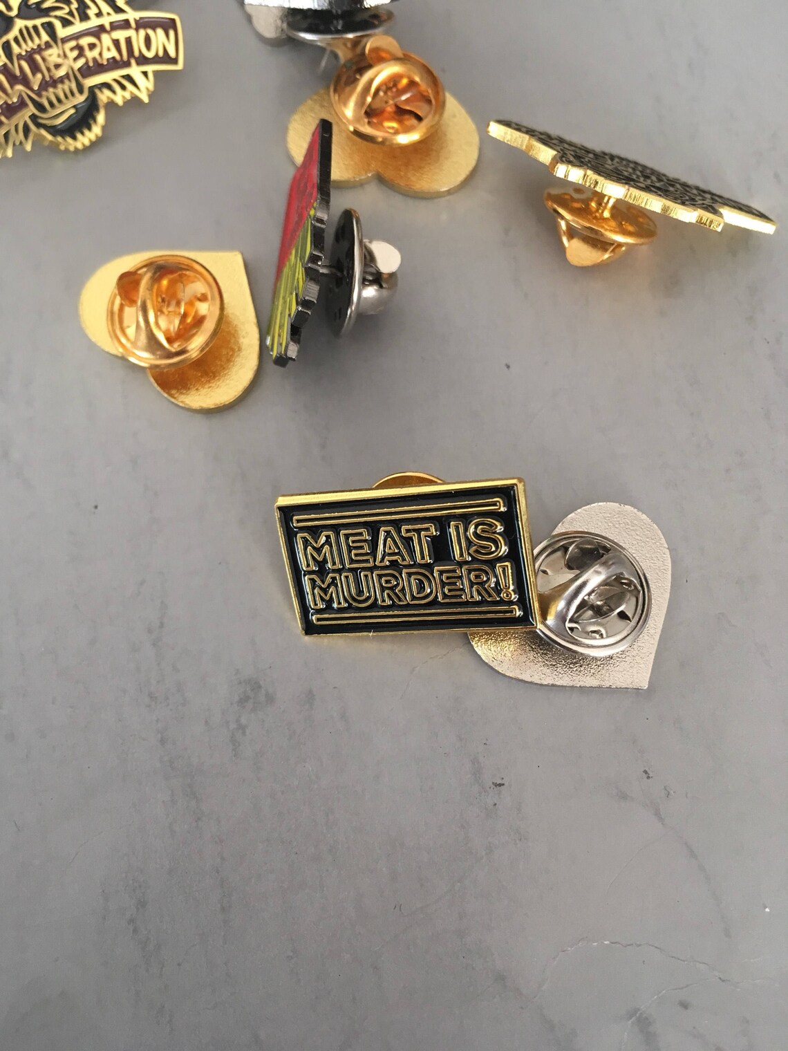 MEAT IS MURDER Pin 2 Colors - Etsy Ireland