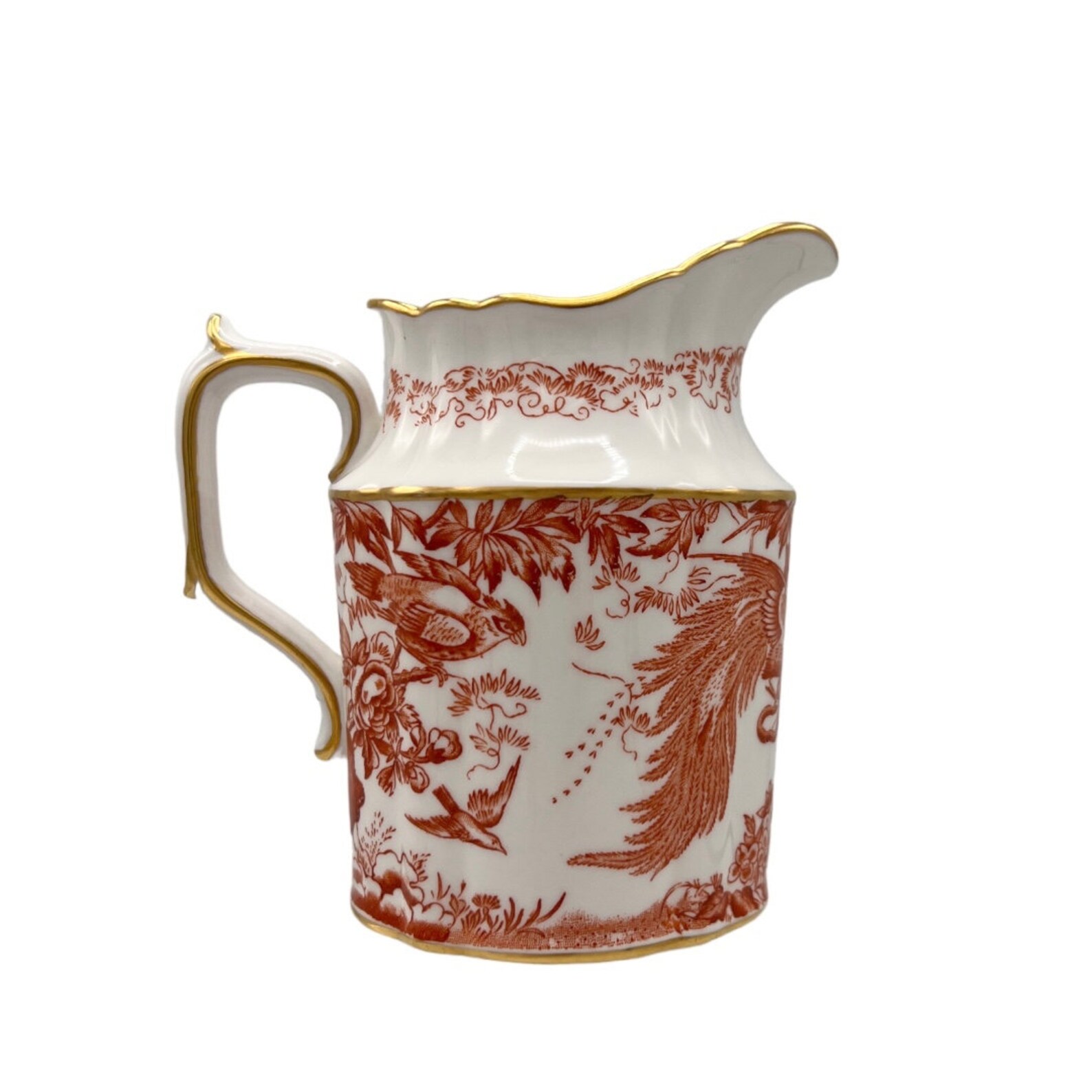 PITCHER Royal Crown Derby Red Aves Porcelain 5.5 English Bone China ...