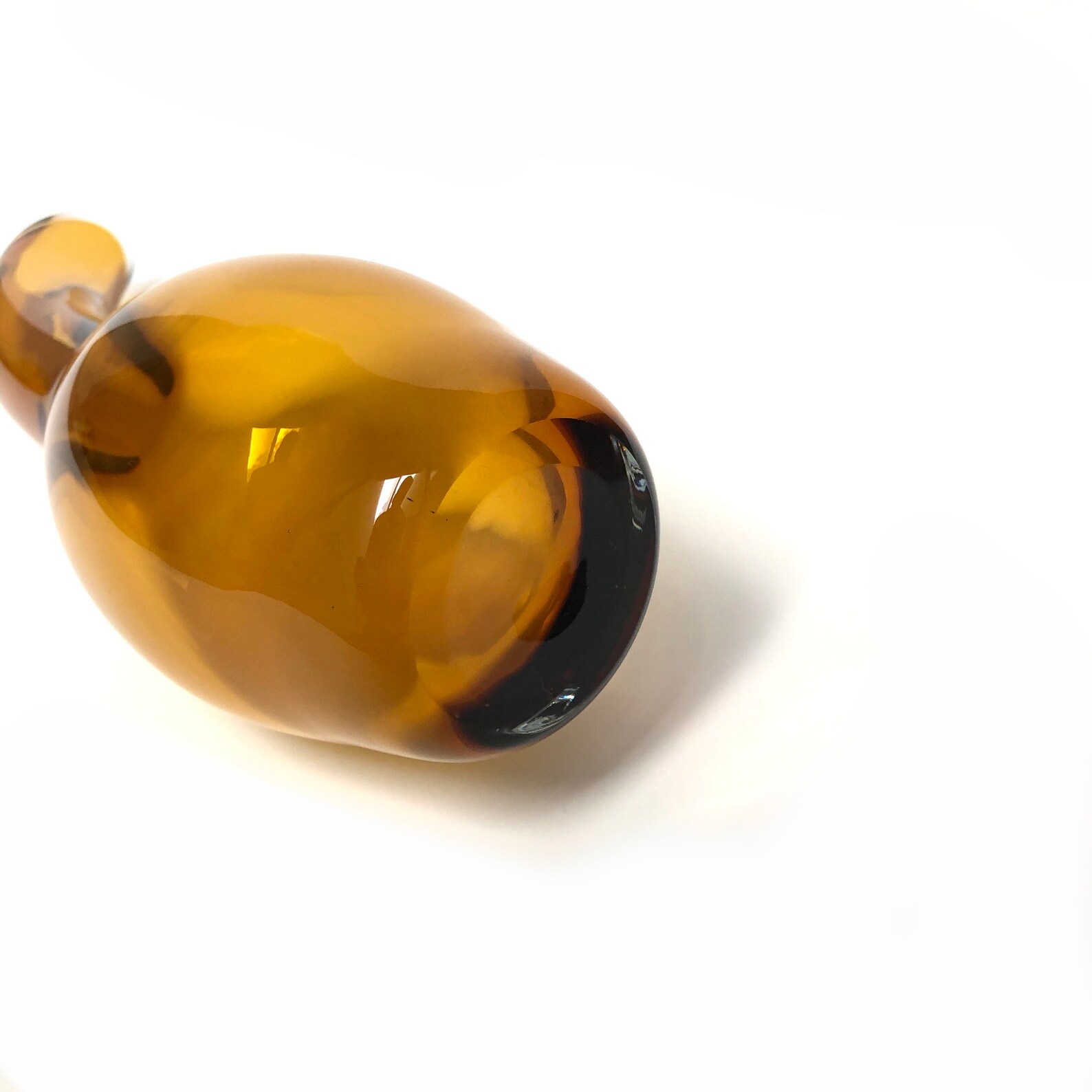 Amber|orange Glass Clear Goose-neck|long-neck Bulbous Based Rose Bud ...