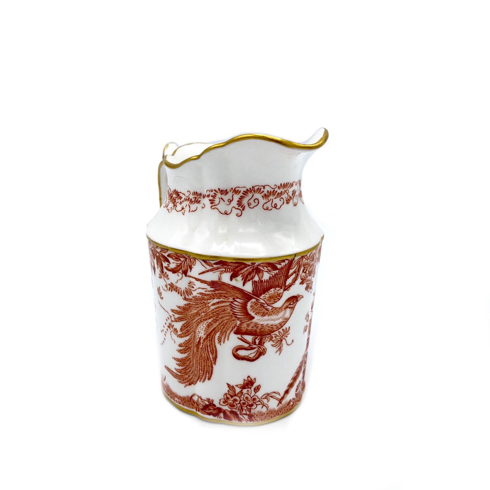 PITCHER Royal Crown Derby Red Aves Porcelain 5.5 English - Etsy