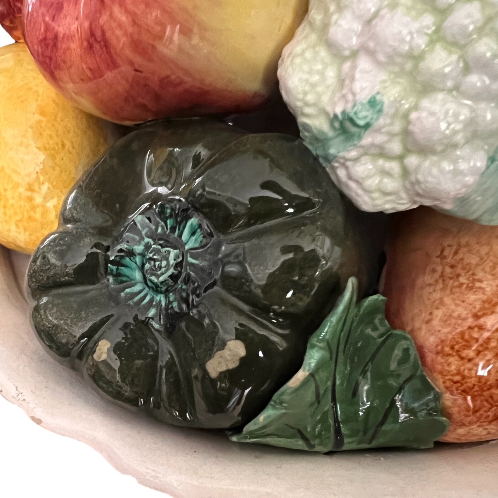 Pair of Capodimonte Ceramic Fruit & Vegetable Footed Topiaries: Italian ...