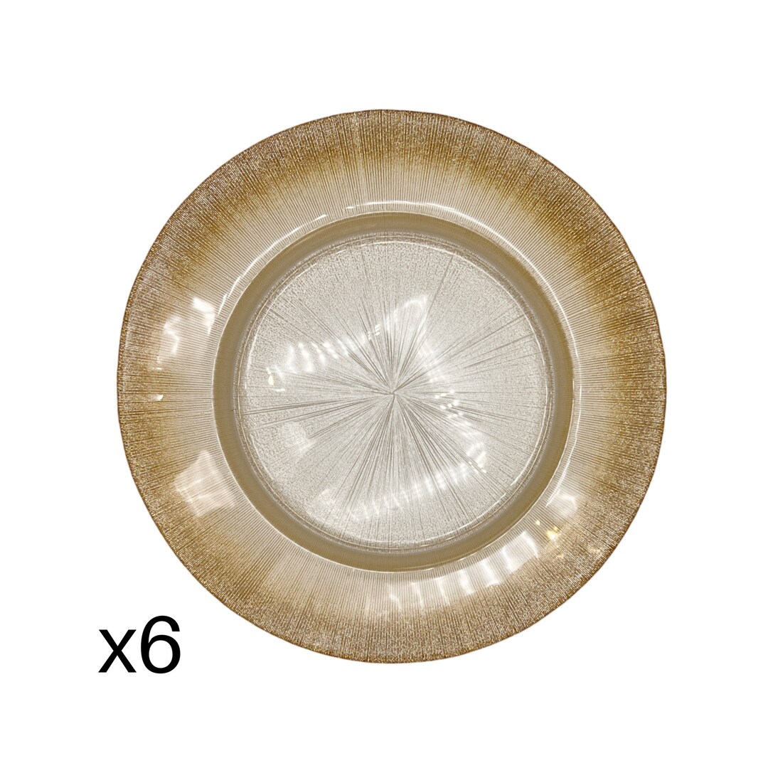 Sparkly Golden Ombre Chargers, Set of 6 That Transitions From a Rich ...