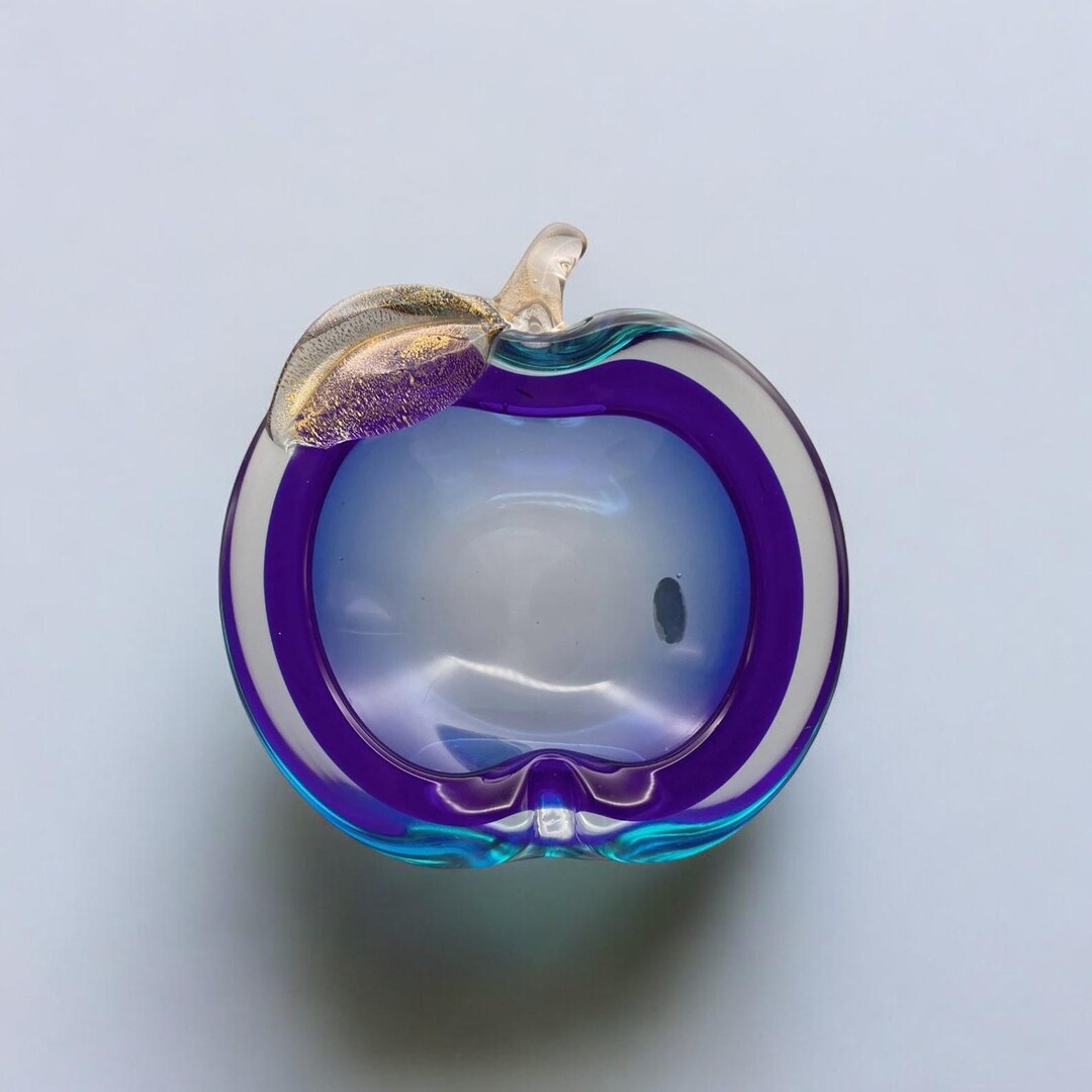 Murano Mid 20th Century Blue Glass Apple-shaped Bowl Seguso Vetri D ...