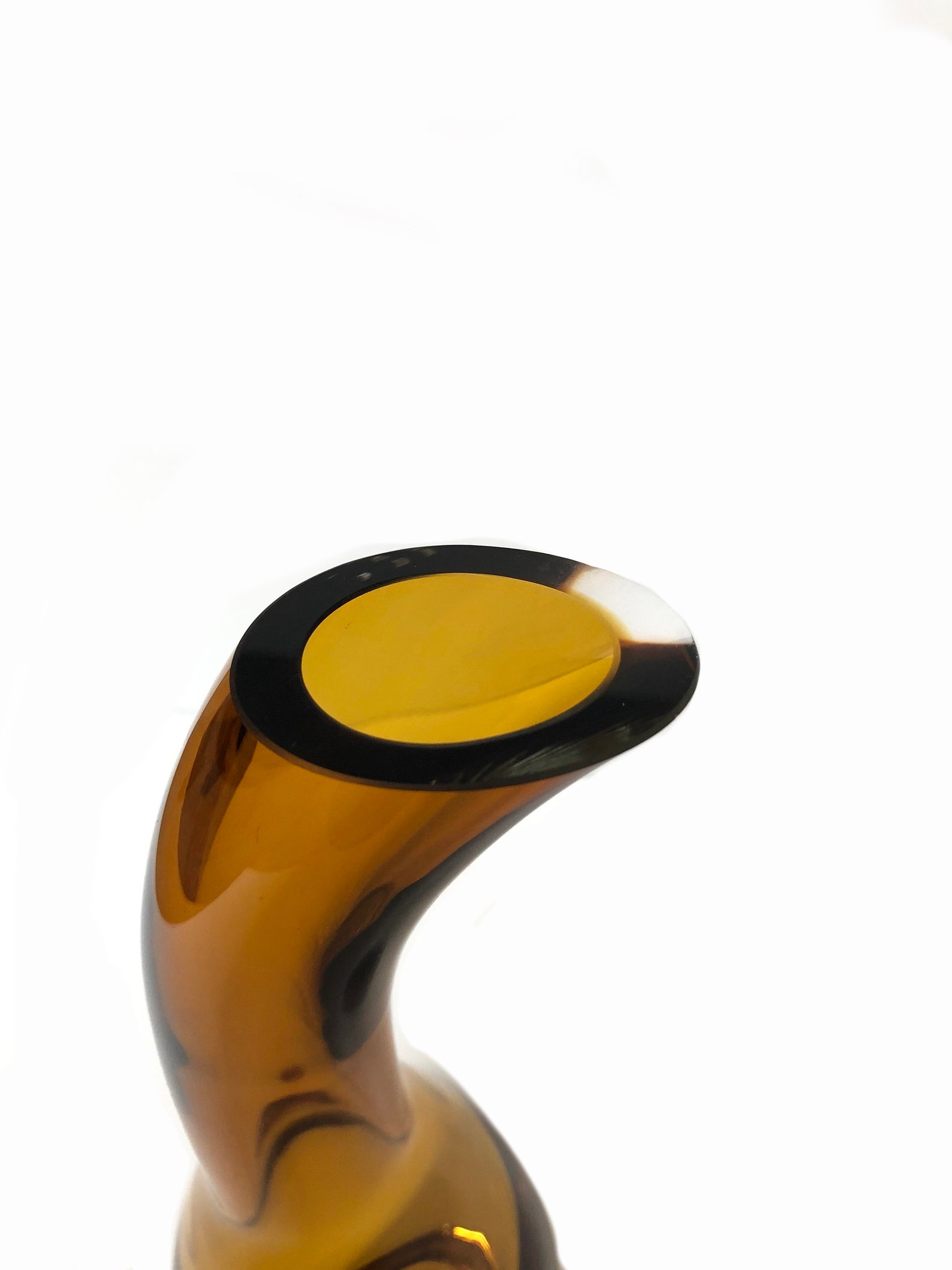 Amber|orange Glass Clear Goose-neck|long-neck Bulbous Based Rose Bud ...