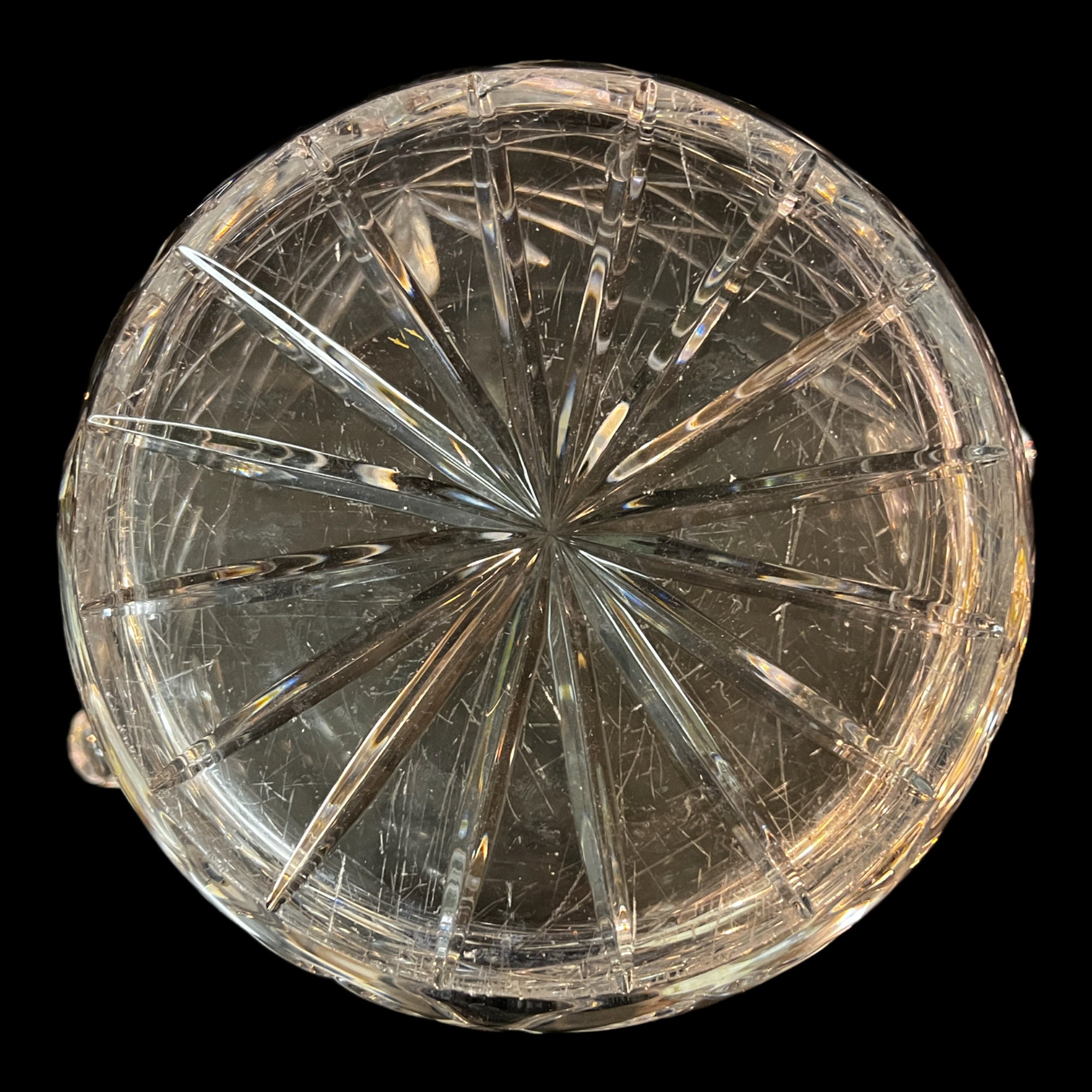 Large Cut Crystal Ice Bucket/ Wine or Champagne Cooler With Scroll ...