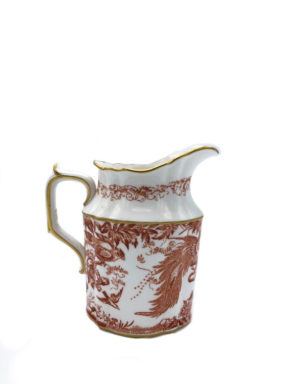 PITCHER Royal Crown Derby Red Aves Porcelain 5.5 English | Etsy