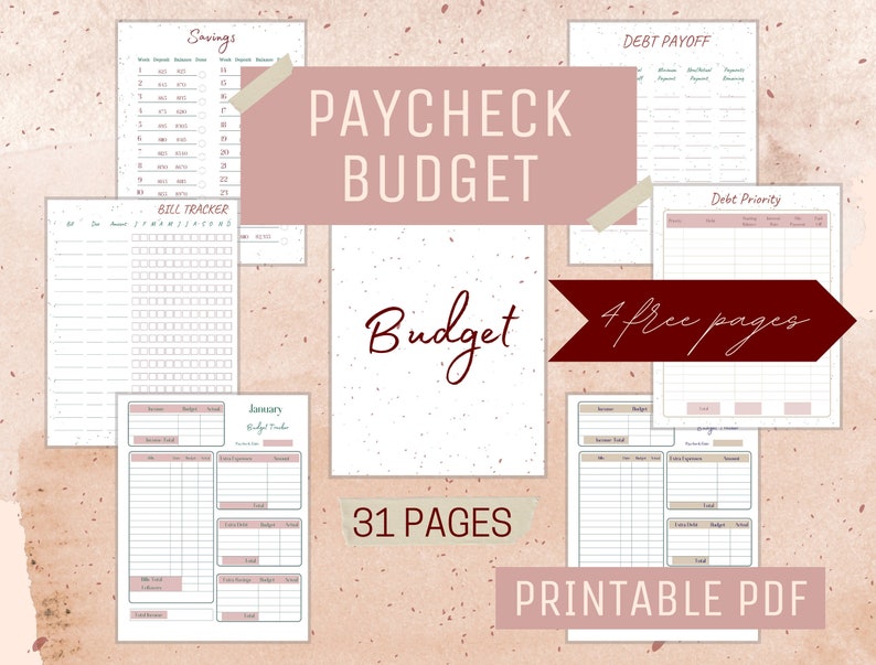 Printable Budget Planner - Paycheck - Etsy