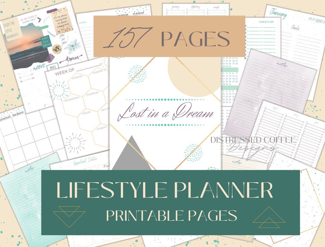 Printable Lifestyle Planner - Undated *LIFE IS A DREAM* - Etsy