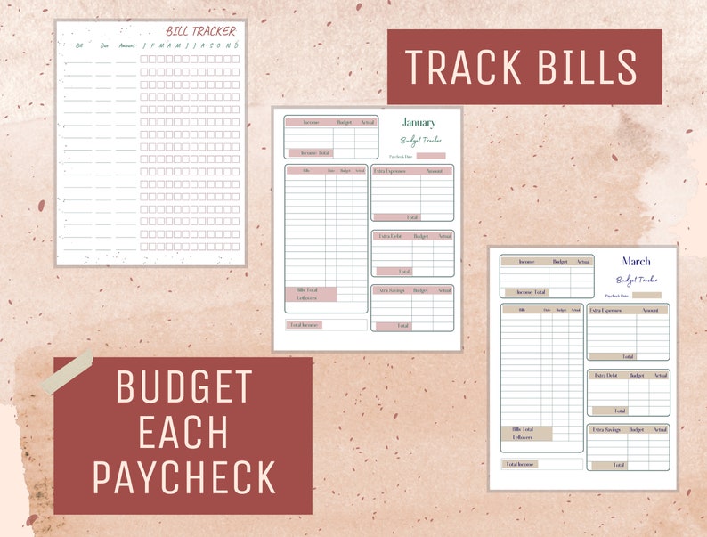 Printable Budget Planner - Paycheck - Etsy