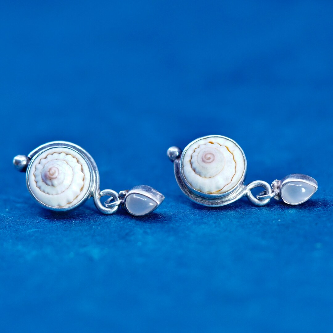 Vintage Sajen Sterling Silver 925 Shiva Eye Earrings Handmade Jewelry ...