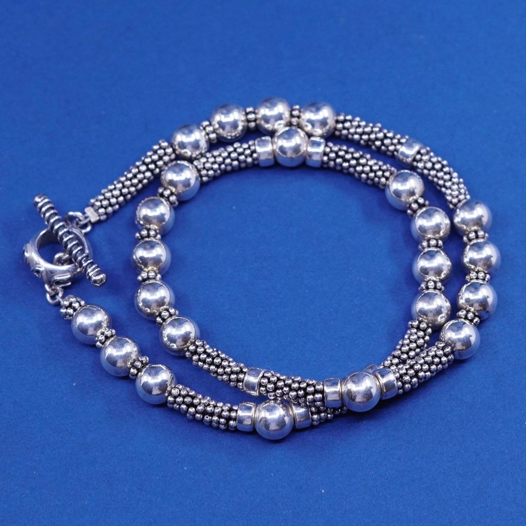 16, 8mm, Vintage DAC 540118 Sterling Silver Handmade Necklace, Solid ...