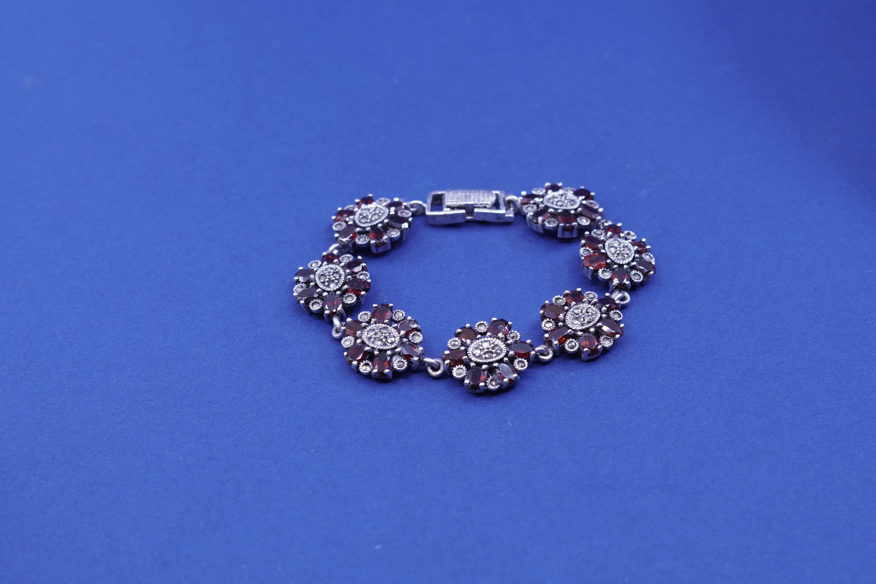 7 vintage Sterling 925 Silver Handmade flower Bracelet with | Etsy