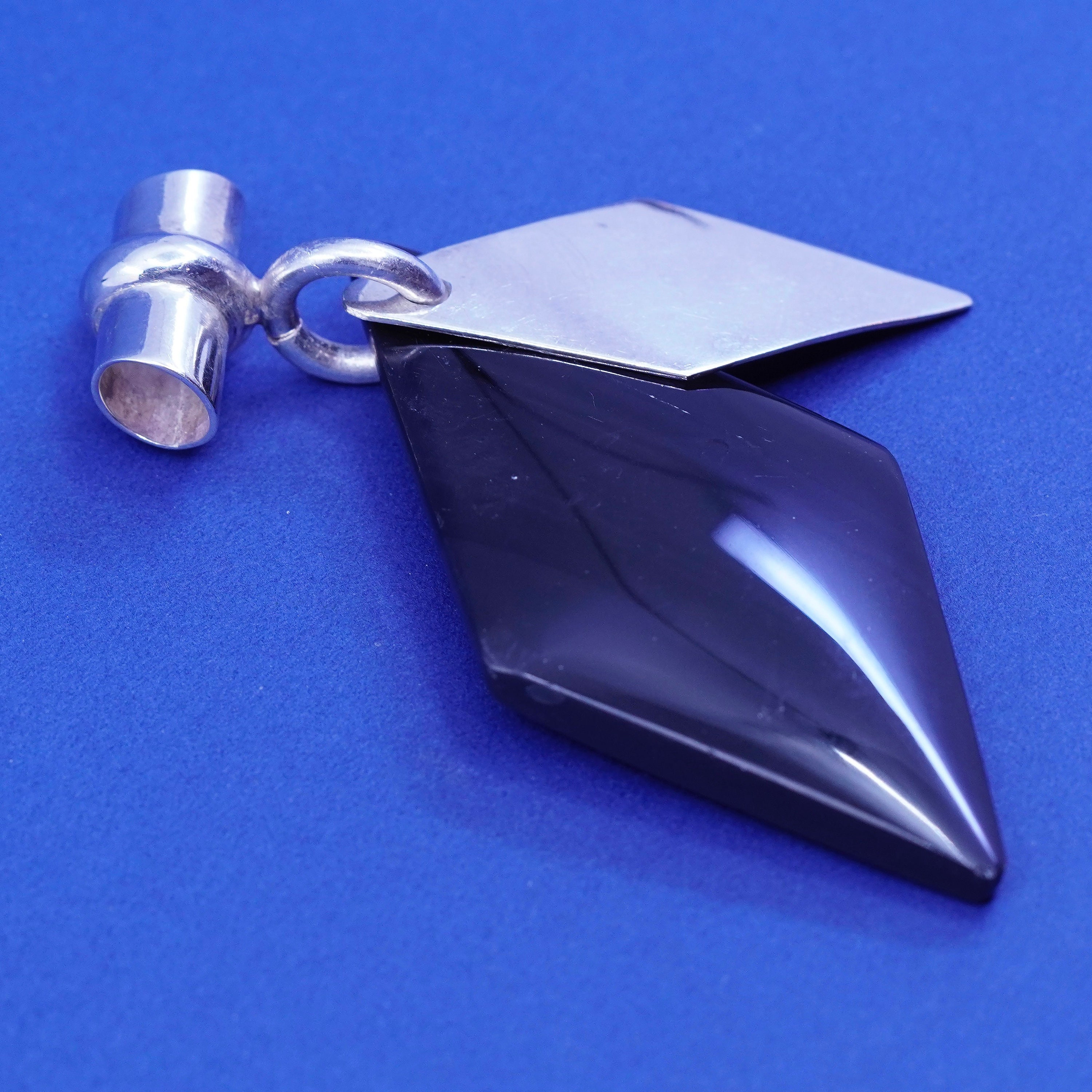 Vintage Sterling 925 Silver Handmade Slide Pendant With - Etsy