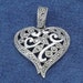 Vintage 520593 Sterling Silver Handmade Pendant, Solid 925 Silver Heart ...