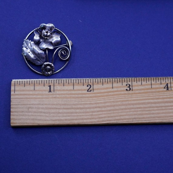 Vintage 1940s RAFFAELE Sterling Silver handmade Flowe… - Gem