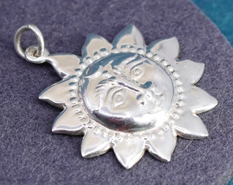 Sun Face Pendant | Etsy
