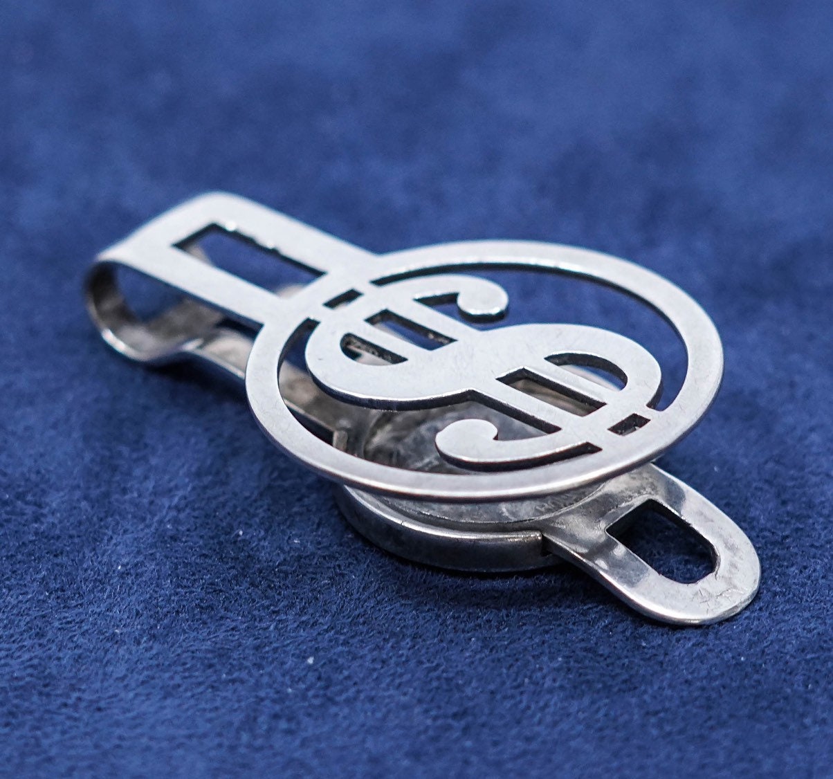 Vintage sterling silver handmade clip solid 925 silver money | Etsy