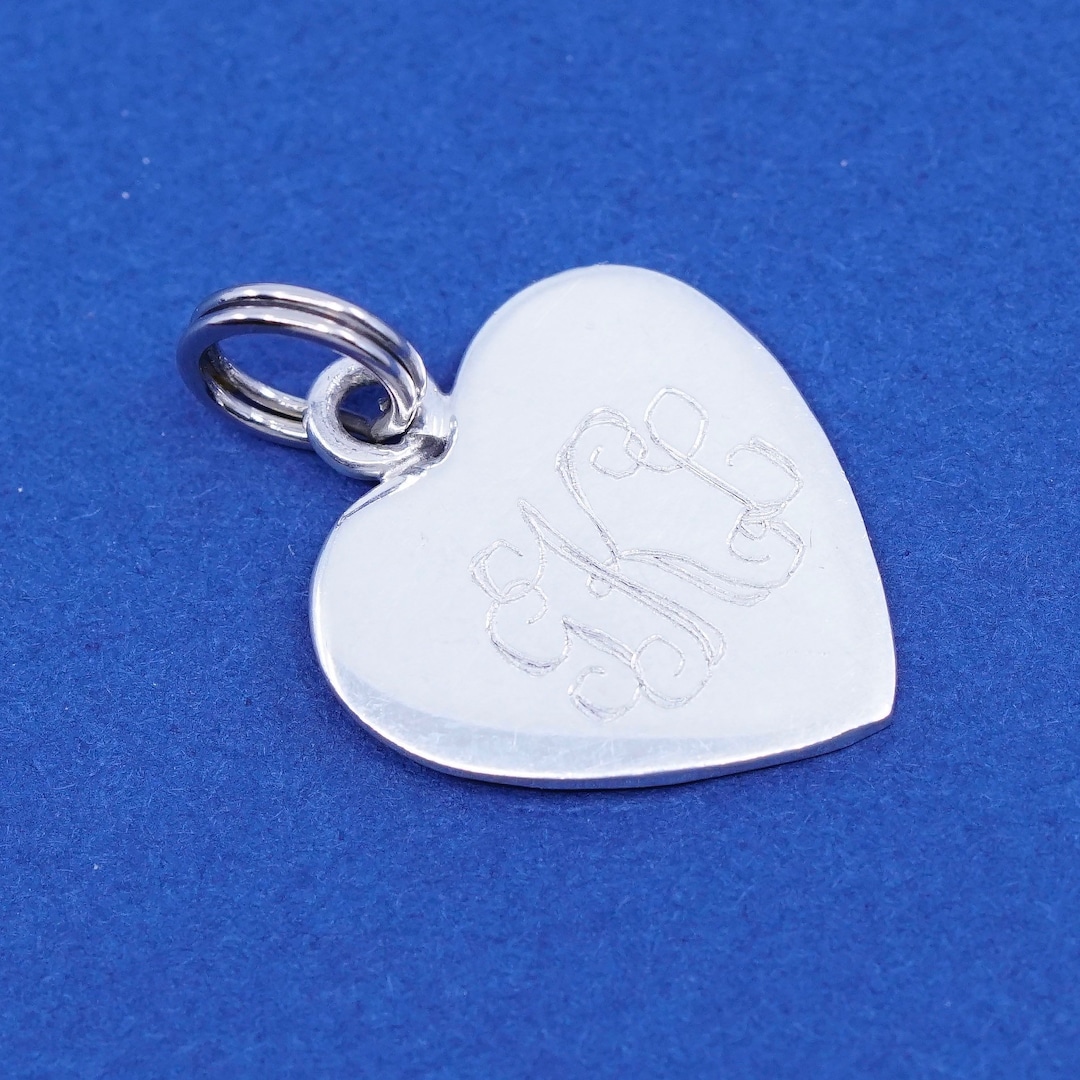 Vintage Sterling Silver Handmade Pendant, 925 Charm With Laser Engraved ...