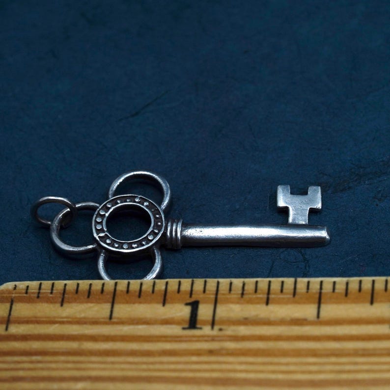 Vintage Mexican Sterling Silver Handmade Pendant, 925 Key Charm - Etsy