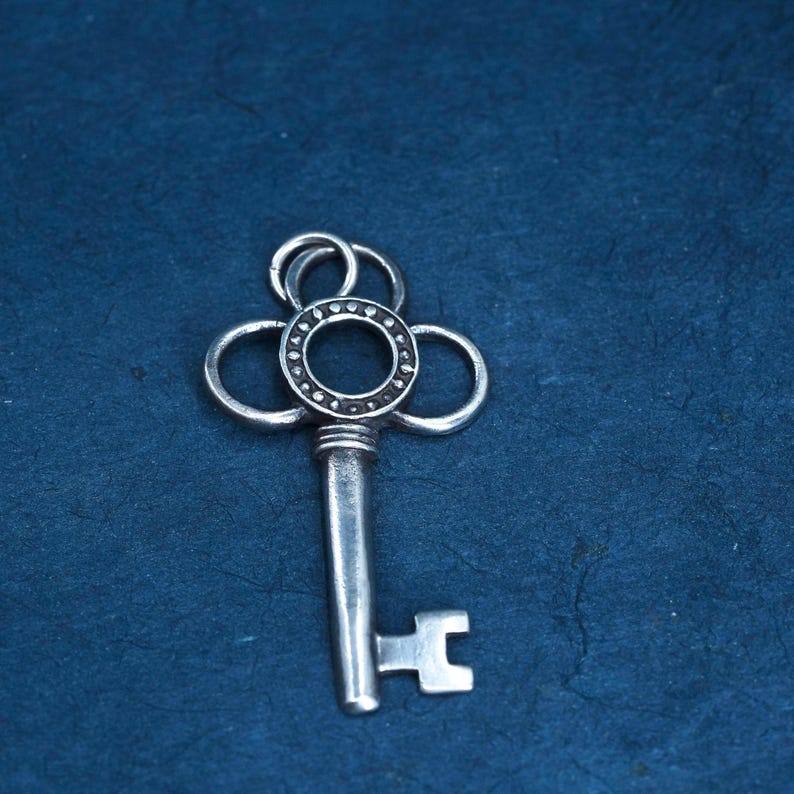 Vintage Mexican Sterling Silver Handmade Pendant, 925 Key Charm - Etsy