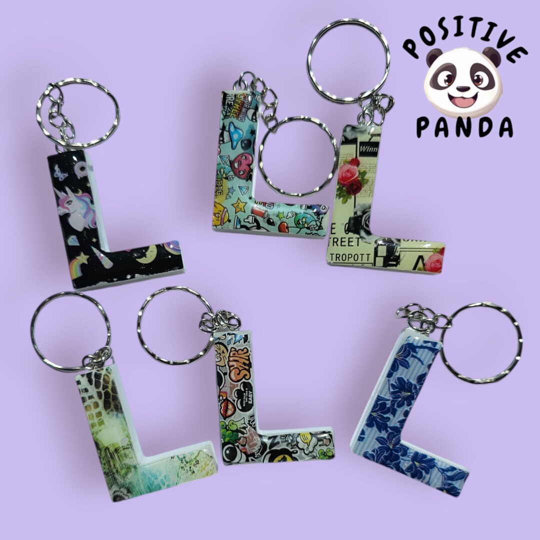 Cute Resin Letter L Keychain – Perfect for Bags or Keys - Etsy
