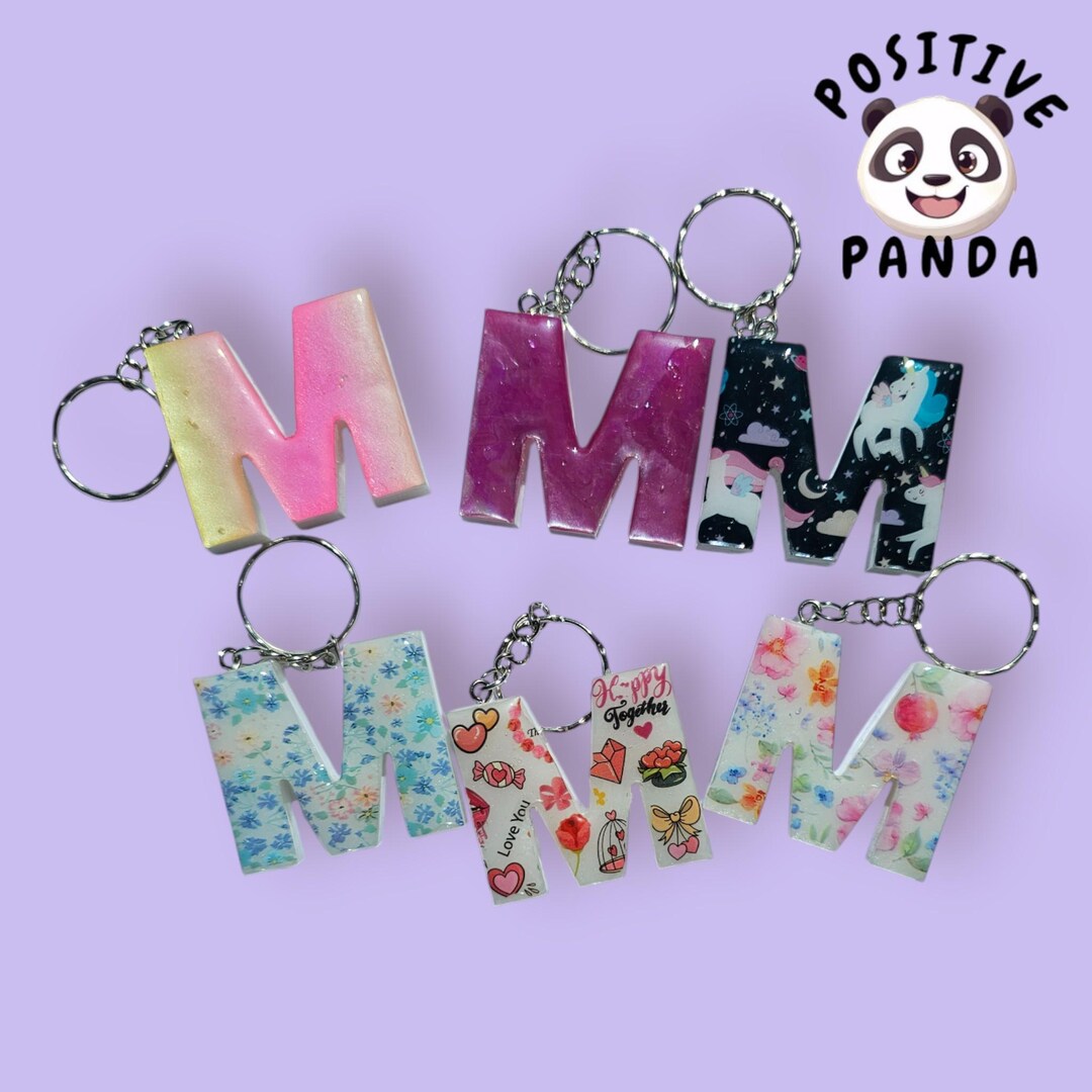 Cute Resin Letter M Keychain – Perfect for Bags or Keys - Etsy