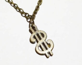 Dollar sign necklace | Etsy