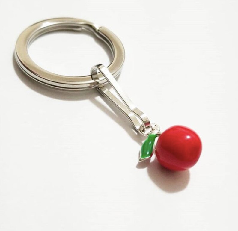 3D Apple Enamel Charm Keychain Cute Keychain Fruit | Etsy