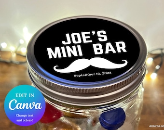 Instant Download Mini Bar in a Jar Lid Design Whiskey Bottle - Etsy