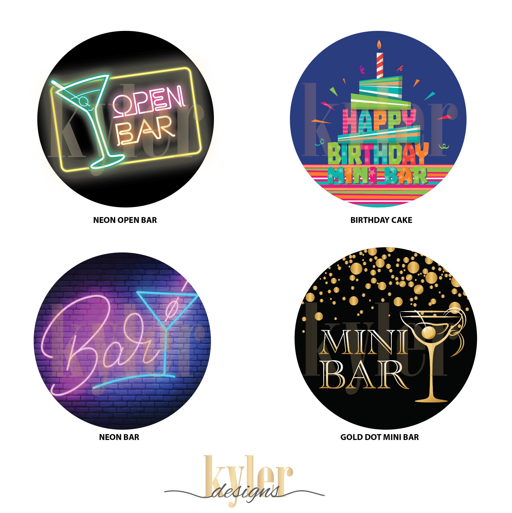 Mini Bar in a Jar LID Designs With Multiple Options - Etsy