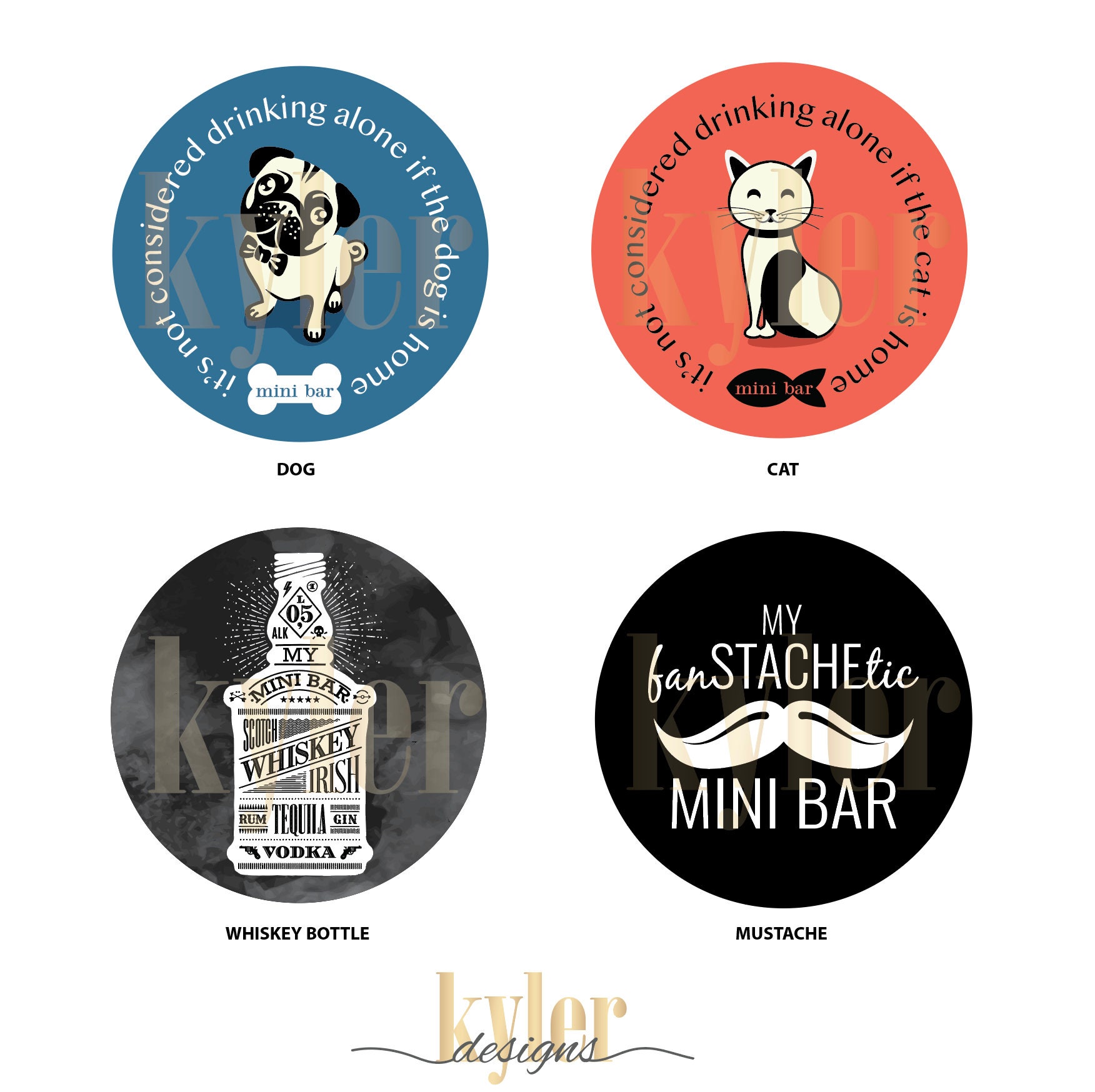 Mini Bar in a Jar LID Designs With Multiple Options - Etsy