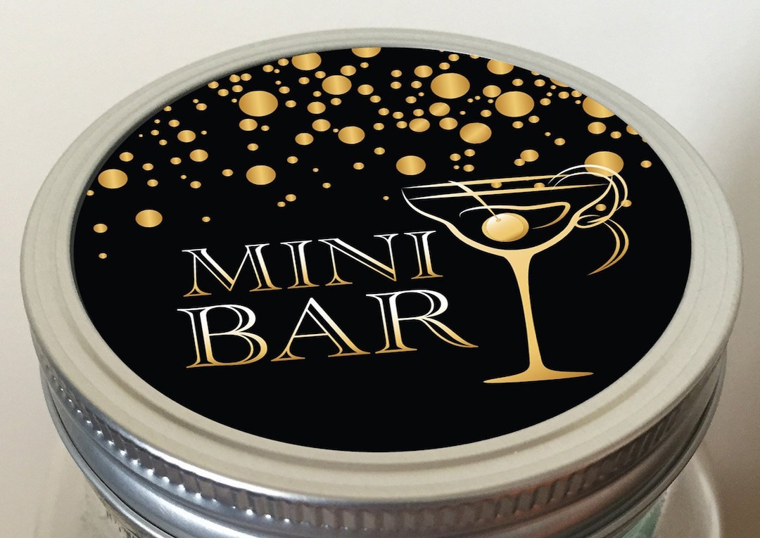 Instant Download Mini Bar in a Jar Lid Design - Gold Dots - Digital ...