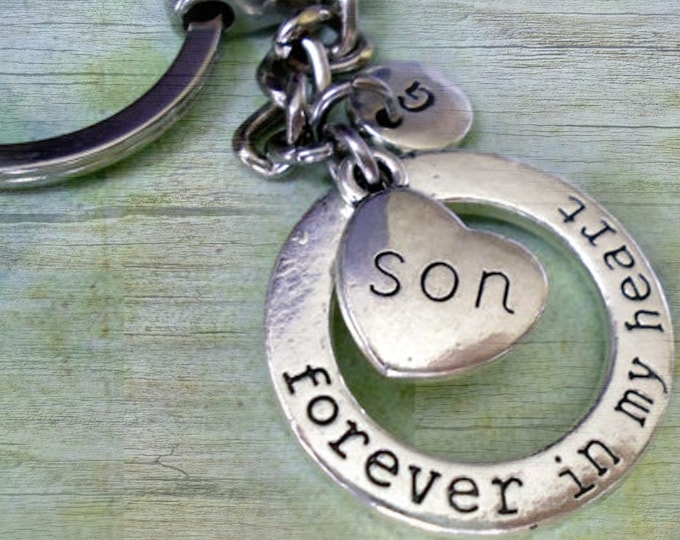 Men's Keychain, to My Son Mom Gift, Custom Engrave Son Keychain Name ...