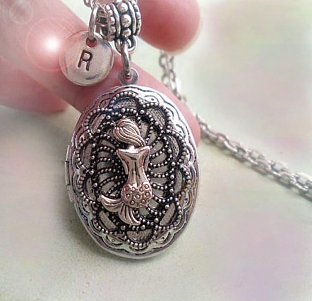 Mermaid Necklace, Mermaid Locket Personalized W-letter Charm of Your ...