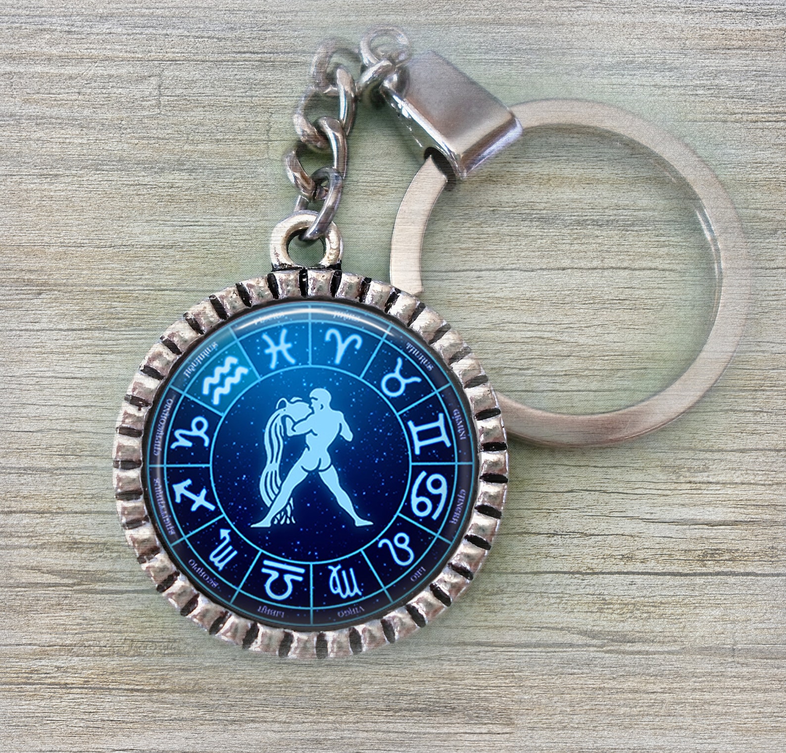 Aquarius Zodiac Keychain, Aquarian Gift, January Birthday, February ...