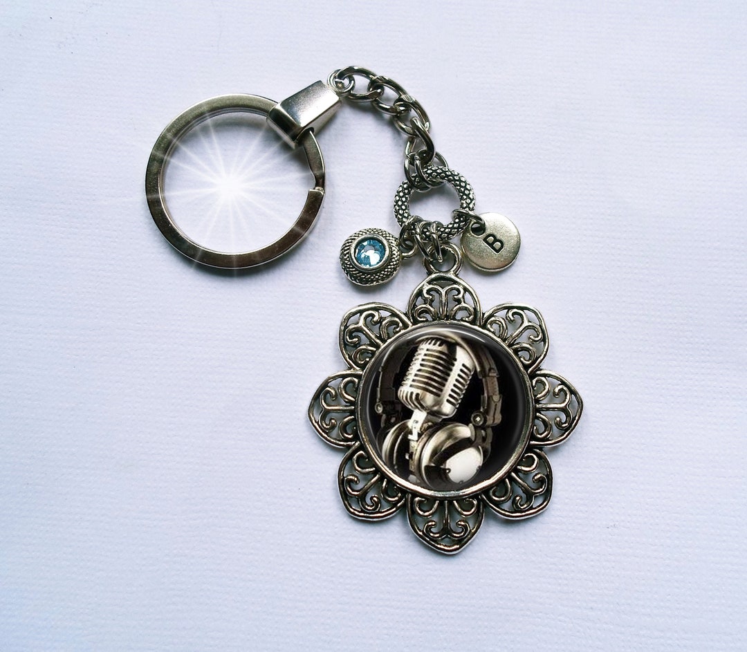 Vintage Shure Microphone Keychain or Zipper Pull With Birthstone ...