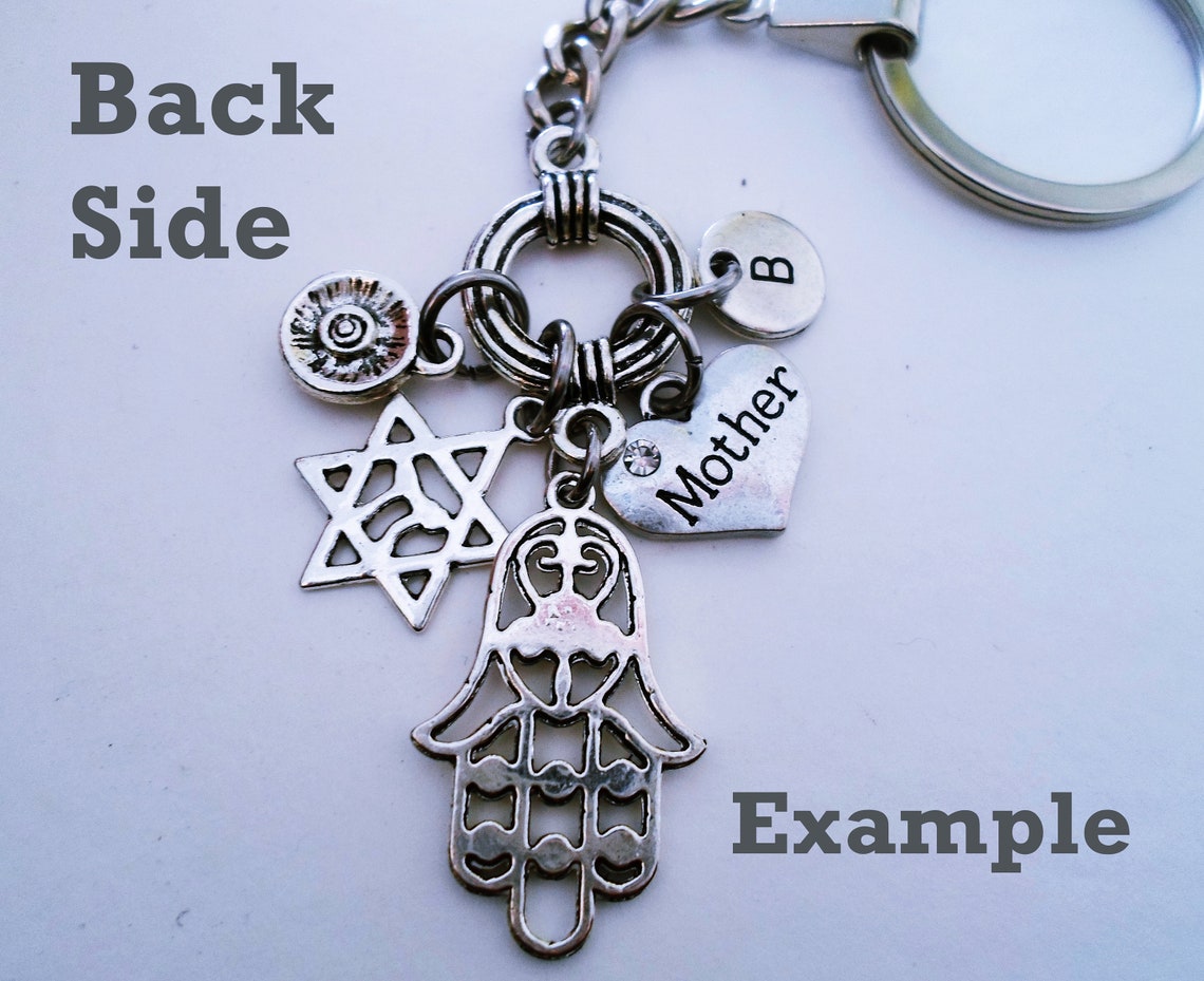 Father in Law Hamsa Star of David with Chai Symbol Keychain | Etsy